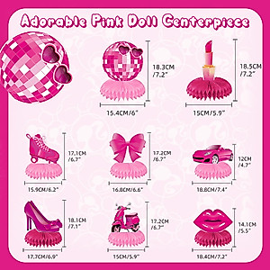 Pink Girls Birthday Decorations Hot Pink Princess party Honeycomb Centerpieces Disco Bachelorette Birthday Party Decoration for Pink Girls Doll Theme Party Bridal Shower Wedding Party Baby Shower