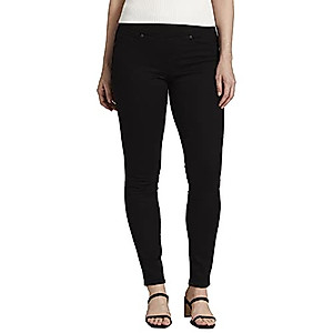 JAG Women's Nora Mid Rise Skinny Pull-On Jeans, Black Void, 0