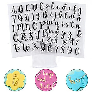 Alphabet Cake Stamp Tools Cookie Stamp Set Alphabet Numbers Fondant Cake Mold (9 pieces)