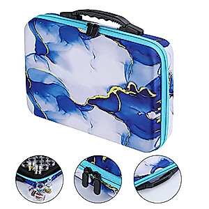 VTYHYJ 120 Bottles Diamond Art Storage Bag Organizer with Tools Diamond Painting Accsessories Carrying Case for Dots, Tools, Rhinestones, Nail Art, for Storage and Travel (Dark Blue)