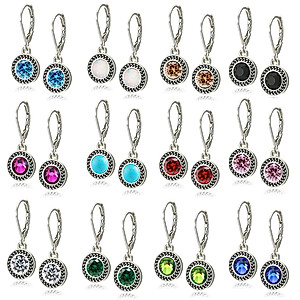8/12/25 Pairs Silver Dangle Earrings for Women Multipack Teens Small Hoop Earrings with Charm Leverback Earrings for Women Handmade Earrings Bohemian Jewelry … (12 Pairs Vintage)