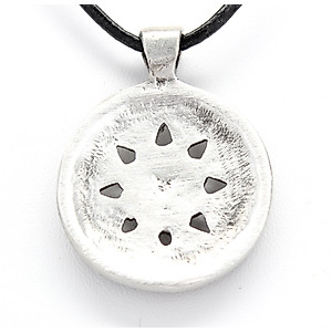 Trilogy Jewelry Pewter Wheel of Life Octagram Yoga Buddha Pagan Pendant on Leather Necklace