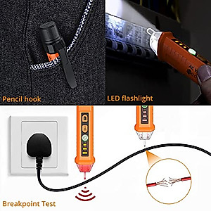 Neoteck Electrical Socket Voltage Tester Pen Kit Included Non-Contact 12-1000V AC Voltage Detector Pen and Receptacle Tester with AC Voltage Detector LED and Sound Alarm