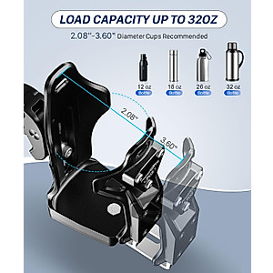 FODSPORTS Motorcycle ATV Cup Holder, Upgraded Motorcycle Drink Holder with 0.5-1.57" Metal Clamp, Universal Water Bottle Holder for Bike Scooter Boat Stroller Golf Push Cart Wheelchair Tractor