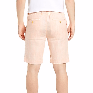 Tommy Bahama Men's Harbor Herringbone Stretch-Linen 10" Inseam Short (Peach Sorbet, XL, X-Large)