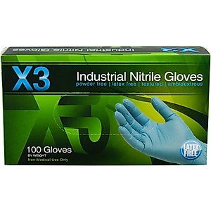 XXL Xtreme X3 Powder Free Textured Blue Nitrile