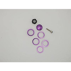 Motobecane Anodized 1 1/8 Headset Spacer Kit Top Cap and Star Nut Bolt (Purple)