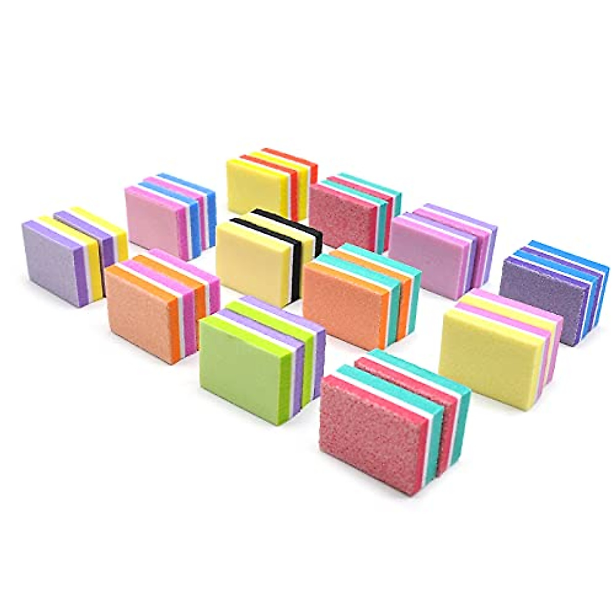 YUANBOO 50 Pcs/lot Colorful Mini Sponge Nail Files Double-Side 100/180 DIY Emery Board Nail Buffering Files Salon Manicure Art Tools (Color : Blue Purple)