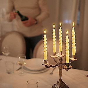 Spiral Taper Dinner Candles - Conical Stick Candles, H 7.5inch, Unscented, Aesthetic Candle, 3/4 Taper Candles, Long Votive Candles,Christmas Giftt,Chime Candles(Yellow)