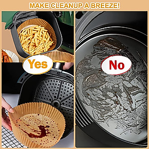 CANANA 100pcs Square 8.5 inch air fryer parchment paper,perforated parchment paper for air fryer,ovens & microwaves or 8-9 inches bamboo or metal steamers.