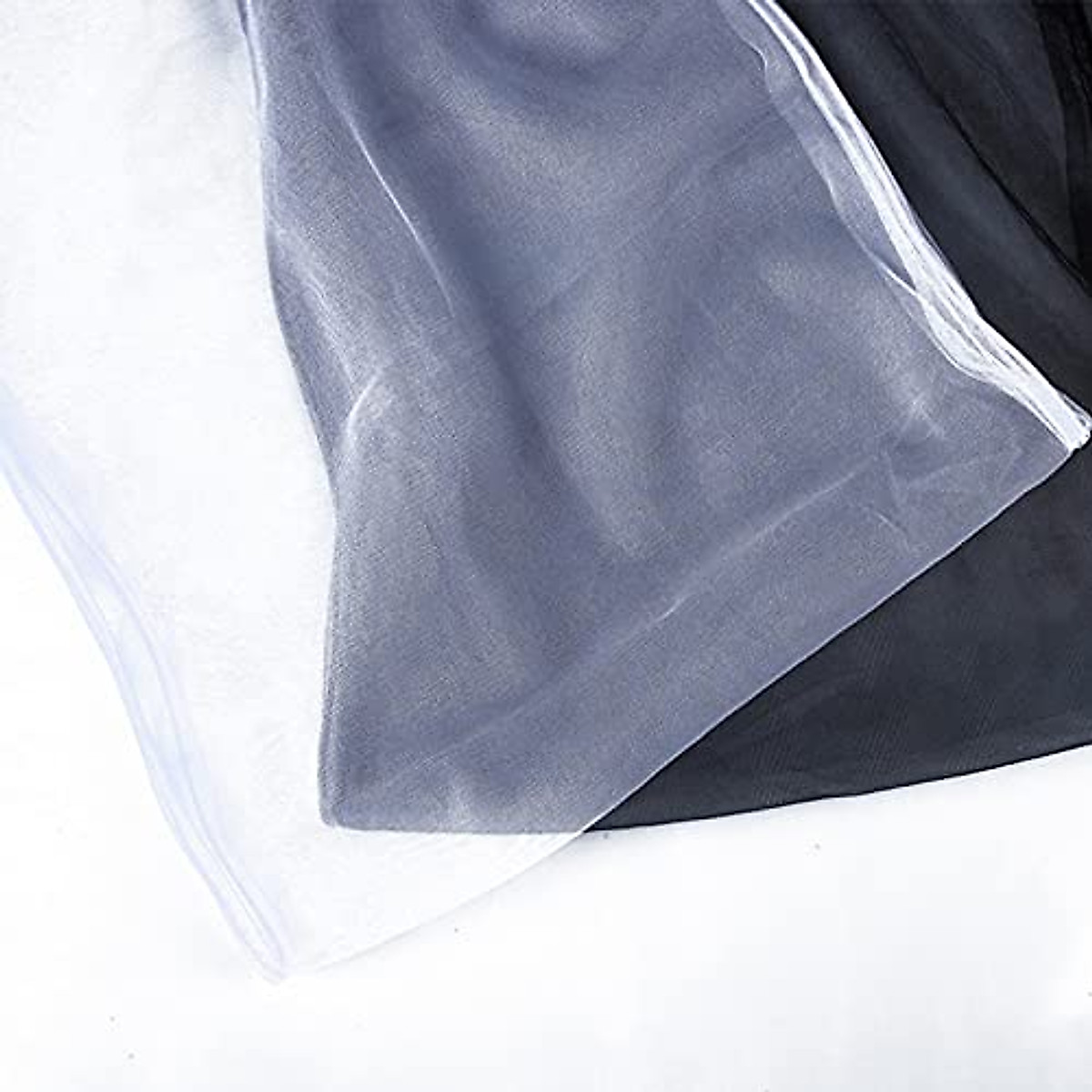 Bird Cage Seed Catcher, Large Airy Gauze Seeds Bird Cage Cover Guard Adjustable Bird Cage Cover Birdcage Seed Feather Catcher Universal Birdcage Parrot Bird Nylon Mesh Net Cover(XL-118x32 in, White)