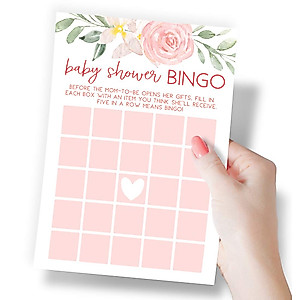 Printed Party Baby Shower Games for Girl – 5 Games & Activities, Baby in Bloom Floral Theme, 50 Guests