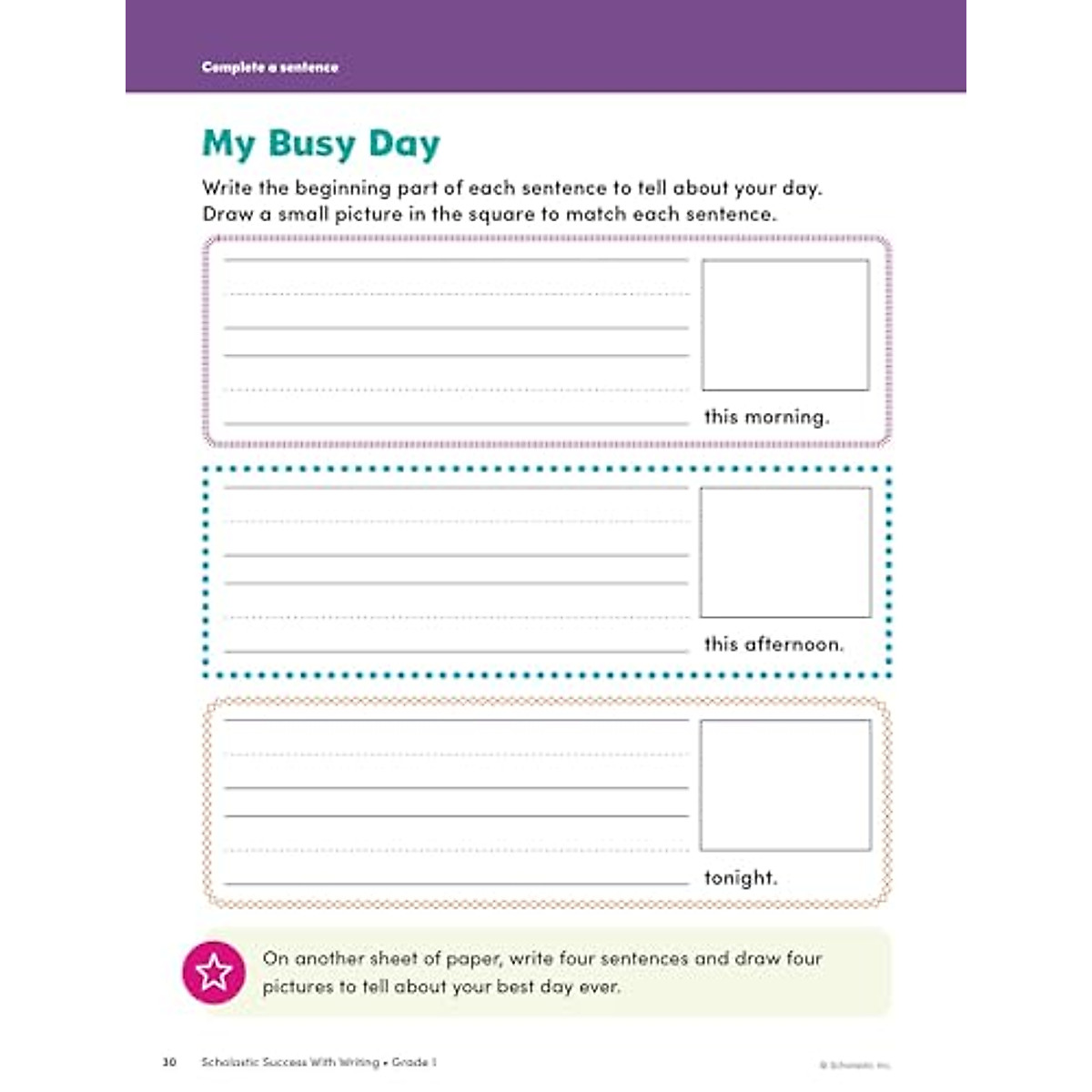 Scholastic Success with Writing Grade 1 Workbook