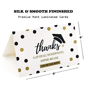 SUPREME IMPRESSION Graduation Thank you Cards 2024 with Envelopes, Attractive Graduation Greeting Cards 2024 Pack of 24 Graduation Cap Thank you Notes Card Set