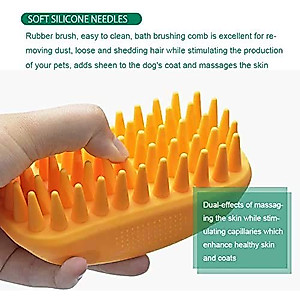 Pet Silicone Shampoo Brush for Long & Short Hair Medium Large Pets Dogs Cats, Dog hair Products Accessories Dog Back Massage for Long & Short Hair Small Large Pets Dogs Cats (Green)