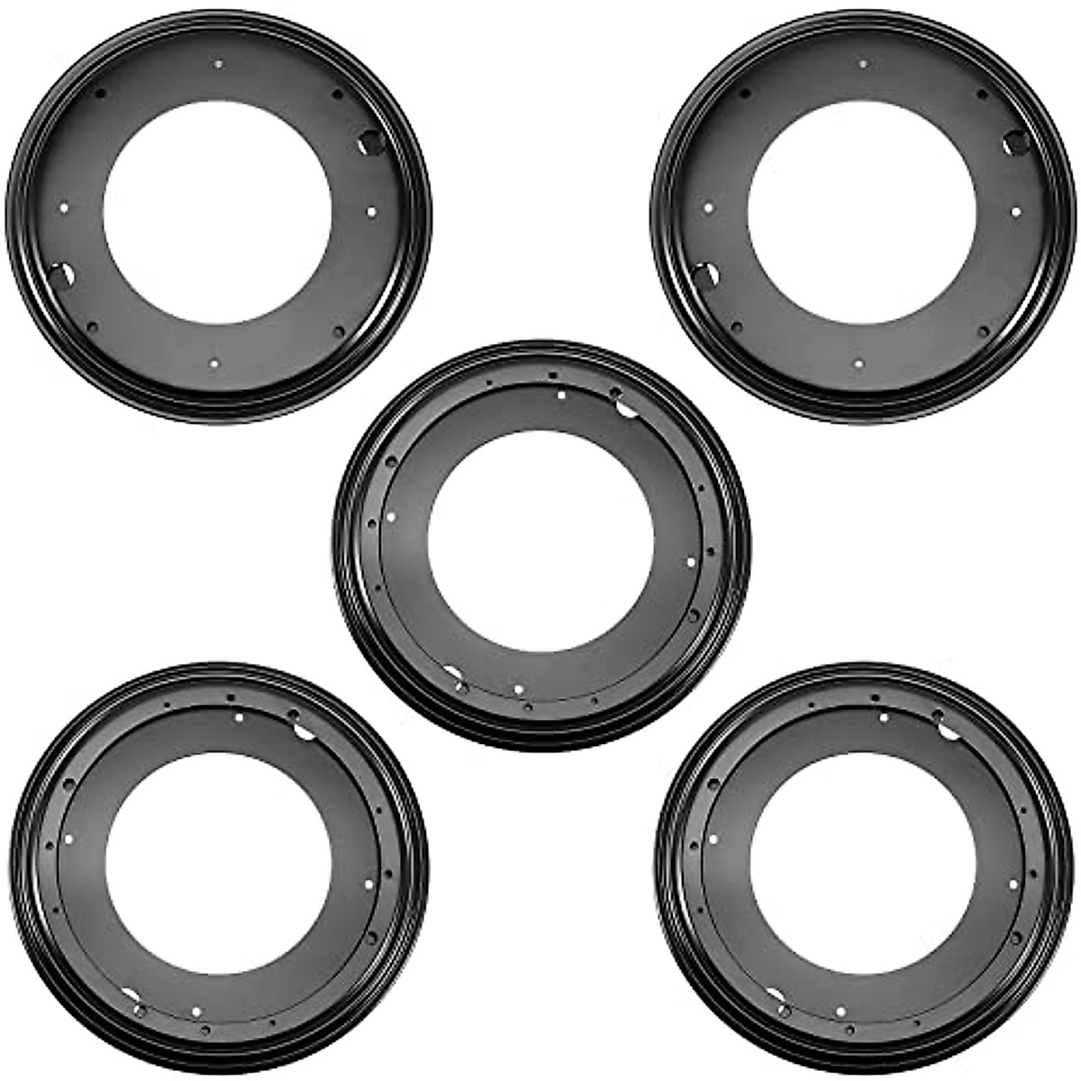 SEHOI 5 Pack 12 Inch Black Lazy Susan Hardware, 360°Rotating Swivel Plate with 330 lbs Load Capacity, Ball Bearings Turntable Lazy Susan Base for Rotating Table, Display Plate, Serving Tray
