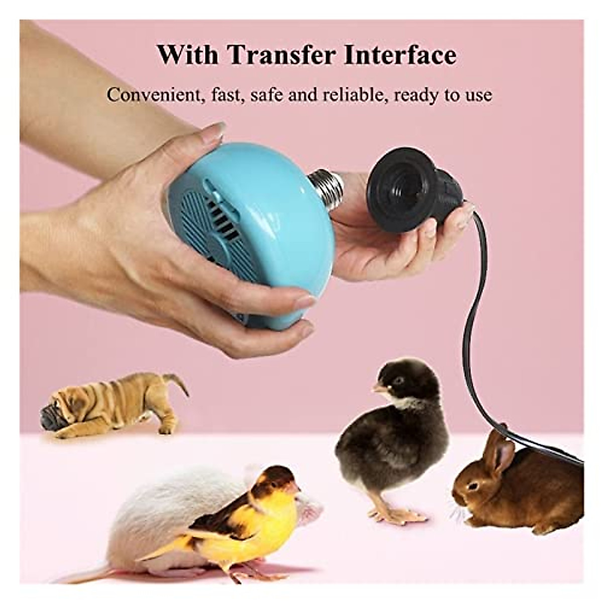 Dehydrator Pet Warmer Chicken Coop Heaters 3 Modes Adjustable Wattage Lighting Function Brooding Heating for Cats Dogs Poultry