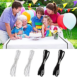 Riakrum Table Bungees Tablecloth Strap Band Tablecloth Bungee Cord to Hold Down Table Cloth for Outdoor Tables Kitchen Tables Picnic Camping Wedding Party (4 Pcs,Normal Size)
