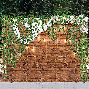 HATOKU 18 Pack Fake Vines Ivy Garland Artificial Ivy Leaves Greenery Garlands Fake Hanging Plant Vine for Bedroom Wedding Wall Indoor Outdoor Decoration, 126 Feet