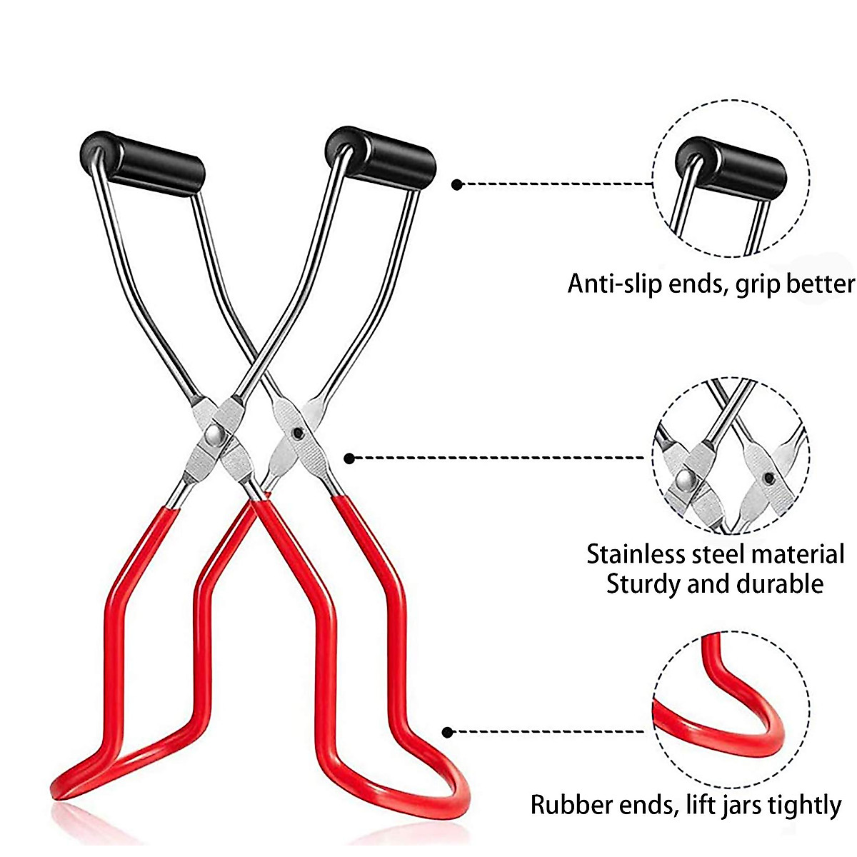 Cedilis 4 Pieces Canning Kit, 1PC Canning Rack+ 1PC Canning Jar Lifter Tong+ 2PC Canning Funnels, Stainless Steel Canning Supplies Canning Rack and Canning Tong for Mason Jars