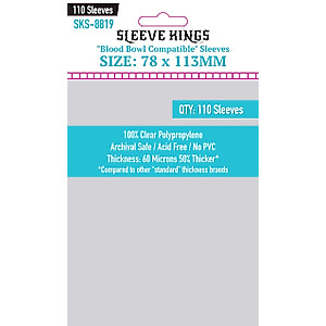 Sleeve Kings Blood Bowl Compatible Sleeves (78x113mm) -110 Pack, 60 Microns