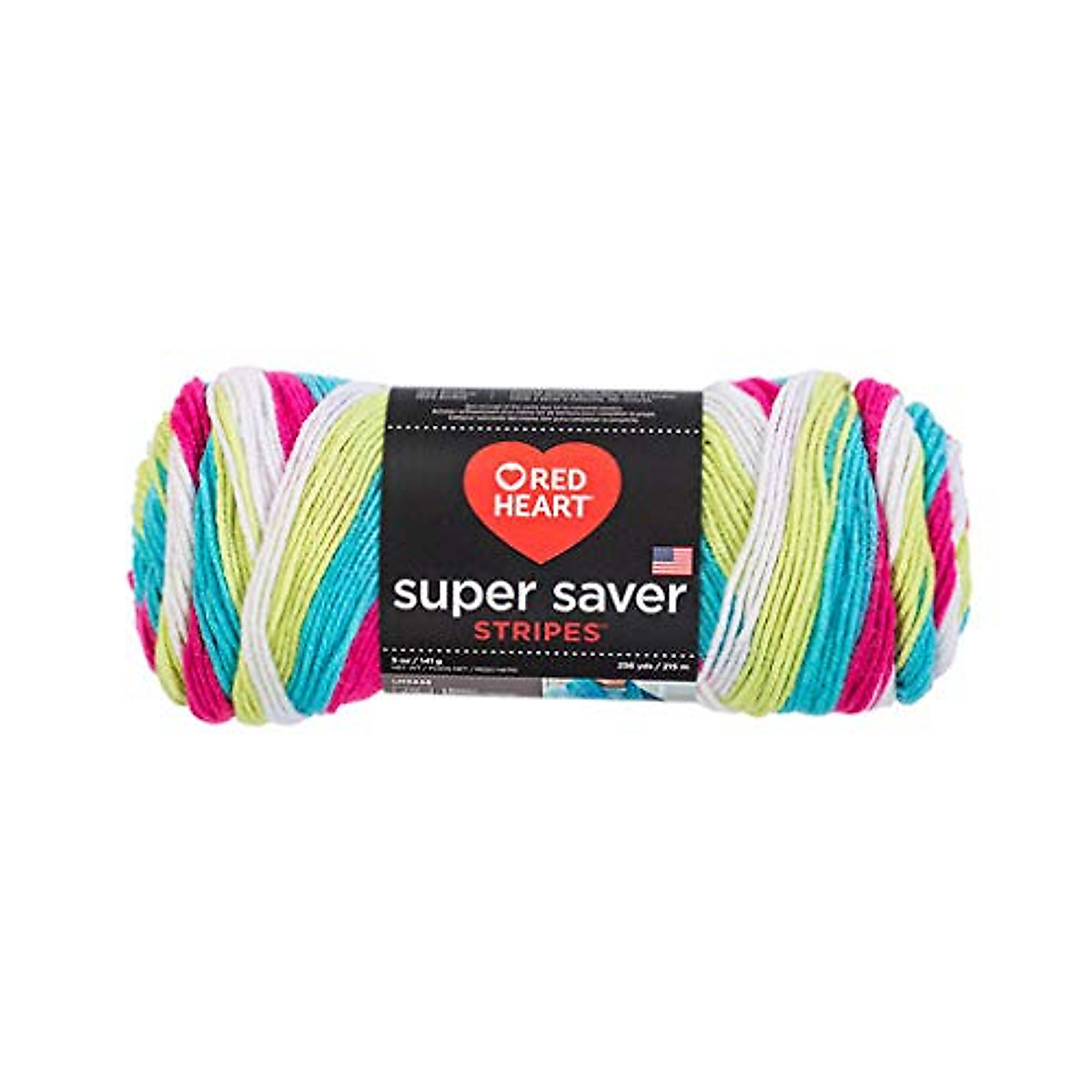 Bulk Buy: Red Heart Super Saver (2-Pack) (Bright Stripe, 5 oz Each Skein)
