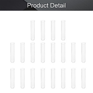 Othmro 20ml 100pcs Plastic Lab Centrifuge Tubes, 21 * 109mm Vial Test Tube Sample Storage Container Liquid Centrifuge Tube Round Bottom with Plug-in Cap for Beads Yeast Specimen Sample Laboratory