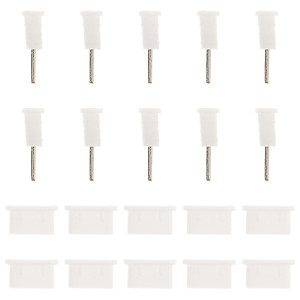 USB Charging Port Protector, 10 Pairs, Silicone USB C Dust Plugs Cap Includes 10 Headphone dust Plugs and 10 USB C Port Cover for Type C Charging Port and Earphone Jack (White)