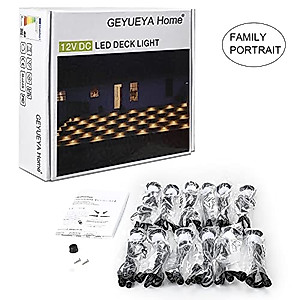 Recessed LED Deck Light Kits 12 Pack, Warm White 3500K with Φ1.22-Inch Black Protecting Shell , 12V Low Voltage Landscape In-ground Lighting, IP67 Waterproof Outdoor Step Stair Lights for Garden