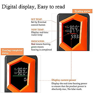 HITOP 600W Titanium Aquarium Heater - Digital Fish Heater with LED Temp Display and External Controller, for Large Fish Tank 75~180Gallon