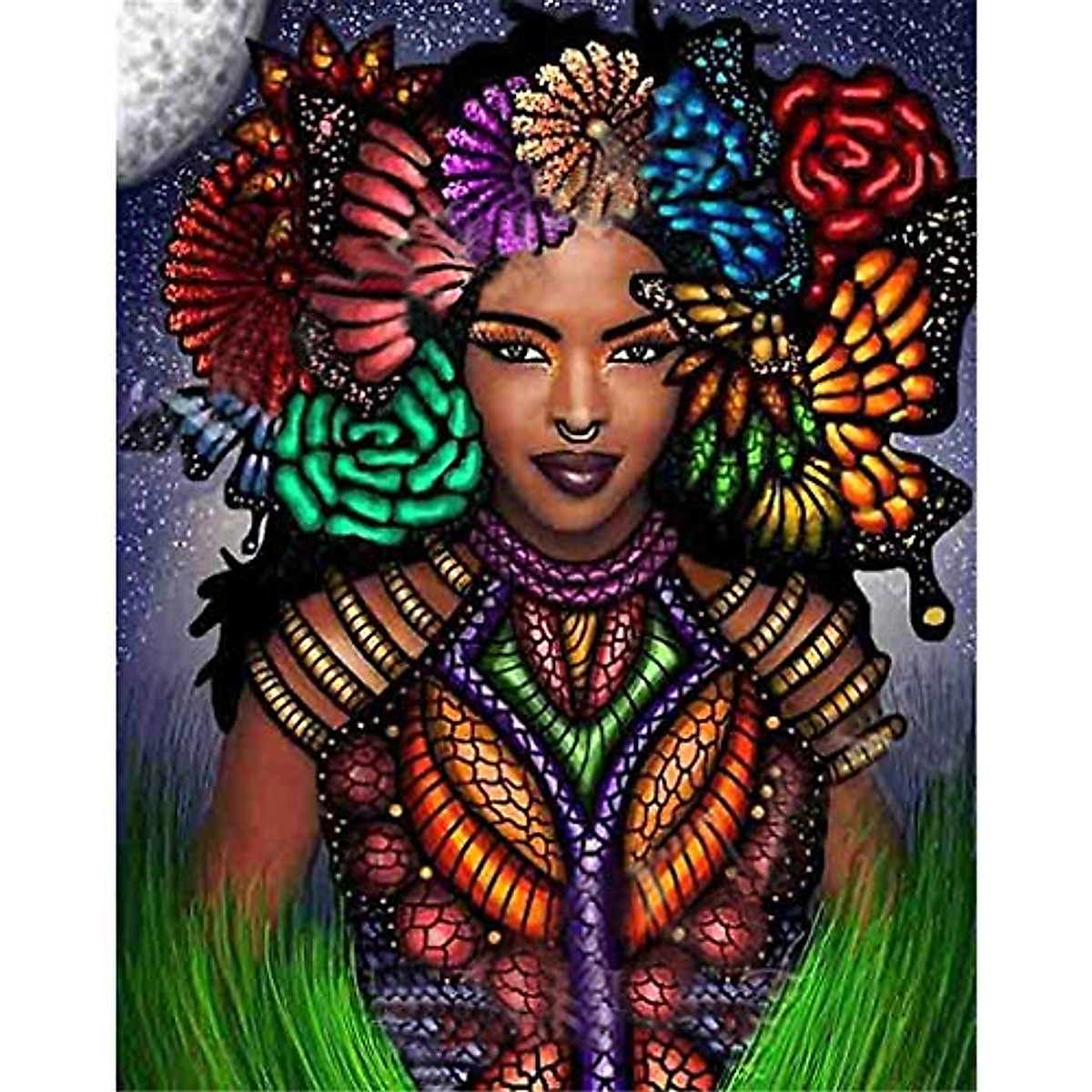 AKIMPE 5D Diamond Painting DIY Crystal Rhinestone Embroidery Arts Craft Oil Acrylic Full Drill Canvas Cross Stitch for Home Decoration Wall Decor Adults Kids Beginners by Number Kits with Brushes