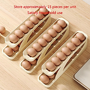 Automatic Rolling Eggs Box Layer Rack Holder For Fridge Fresh-keeping Storage Container Eggs Dispenser Kitchen Organizer Kitchen Storage Container