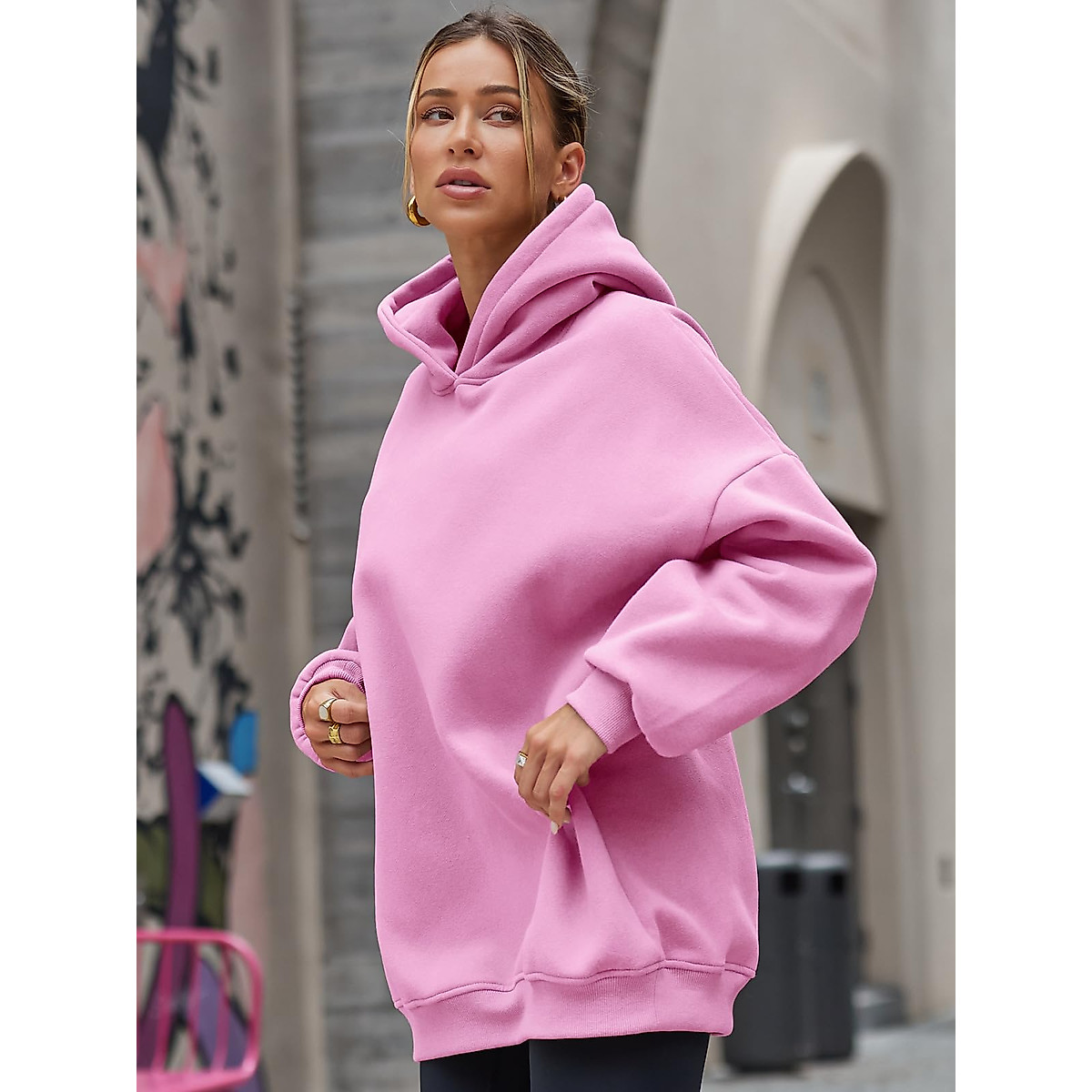 Trendy Queen Womens Hoodies Preppy Clothes Oversized Sweatshirts Teen Girls Casual Pullover Cute Fall Winter Outfits 2024 Pink