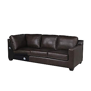 Nice Link Home Furnishings Lauren Leather Two Piece Dark Brown Colored Sectional
