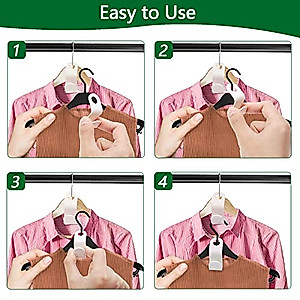 Coitak 20 PCS Clothes Hanger Connector Hooks, Mini Cascading Hanger Hooks Extender Clips, Space Saver Plastic Hangers Closet Organizer, White