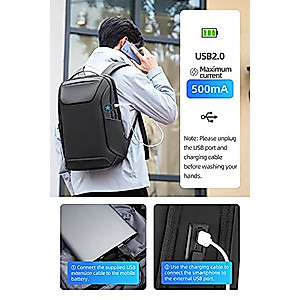 Backpack For Men Fit 15.6’’ Laptop Work Bookbags With Usb Charging Port,Flight Approved Carry On Backpack,Black