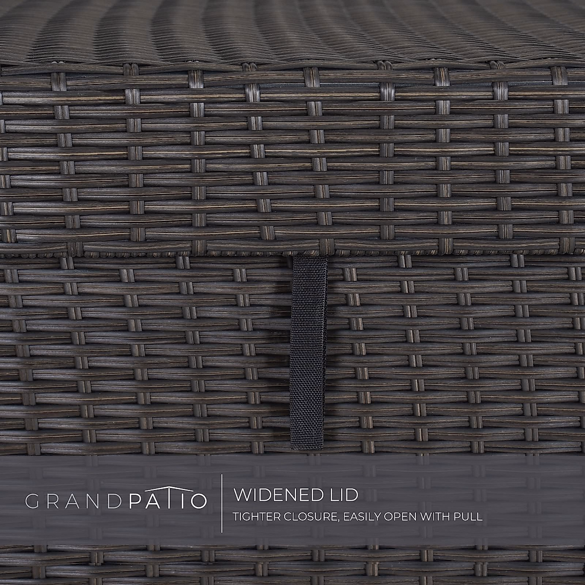 Grand patio 170 Gallon Deck Storage Box Deck Box Outdoor Storage Box Indoor Wicker Storage Bin Patio Storage Box for Patio Furniture Cushions Garden Tools Pool Accessories, Dark Brown