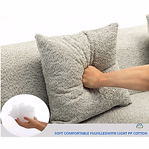 VnndeNest 125'' Modular Sectional Couch, Modern Upholstered L-Shape Sectional Sofa with Chaise Lounge, Comfy Boucle Fabric Curved Cloud Sofa for Living Room, Apartment, Bedroom, Assembly-Free, Green