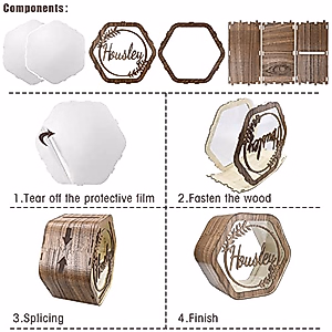 Malihome Personalized Wedding Card Box,Wooden Memory Box,Keepsake Box,Greeting Card Box,For Rustic Wedding Decor, Collection of Wedding Wishes Cards, Custom Surname and Date. (Wood color)