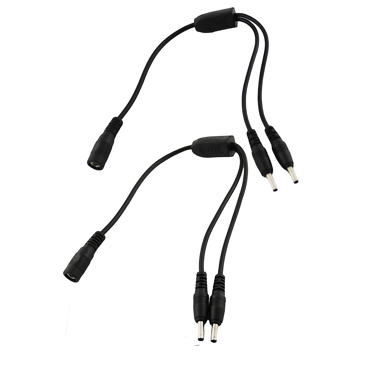 UpperFu 2pcs 1 to 2 Way DC Power Splitter Cable 3.5mm x 1.35mm 1 Female to 2 Male Adapter Cord for CCTV Cameras LED Light Strip and More