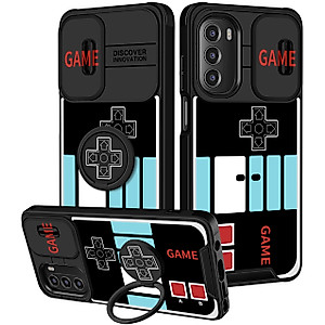 Funermei (2in1 for Moto G Stylus 5G 2022 Case for Women Gameboy Cute Console Phone Cover Girls Men Cartoon Fashion Cool Funny Design with Camera Cover and Ring Stand Funda for Moto G Stylus 5G Case