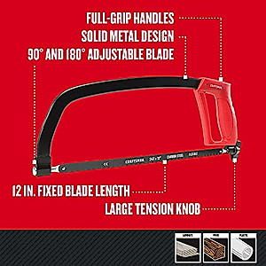 CRAFTSMAN Hand Saw, 12-Inch Hacksaw (CMHT20138)