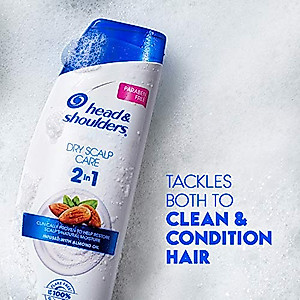 Head and Shoulders Shampoo and Conditioner 2 in 1, Anti Dandruff Treatment, Dry Scalp Care with Almond Oil, 32.1 fl oz, Twin Pack