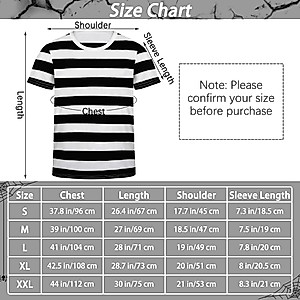 SOMSOC Adult Halloween Robber Costume Set Include Short Sleeves Stripe T-shirt Beanie Cap Dollar Sign Money Bag Eye Mask Half-finger Gloves for Halloween Cosplay Pirate Burglar Theme Party, Small