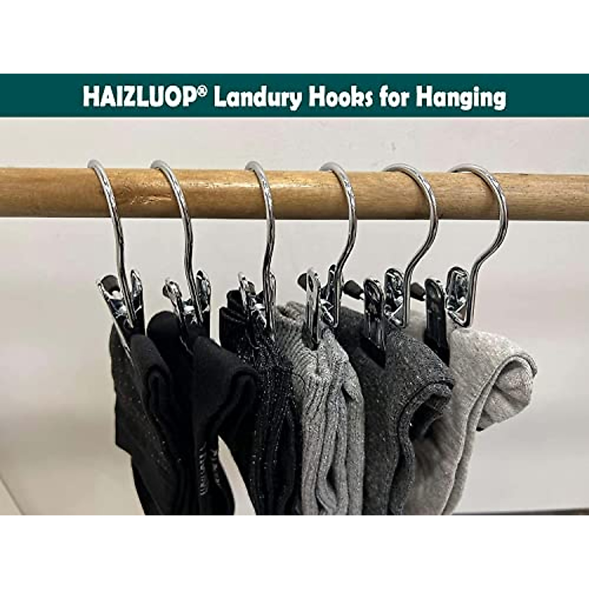 HAIZLUOP Boot Hangers for Closet, Boot Clips Hooks for Hanging Boots, Metal Hanger Clips, Chrome, 4 Pack