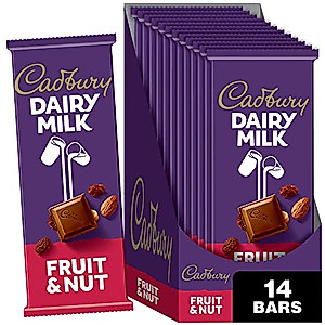 CADBURY DAIRY MILK Fruit & Nut Milk Chocolate Candy Bars, 3.5 oz (14 Count)