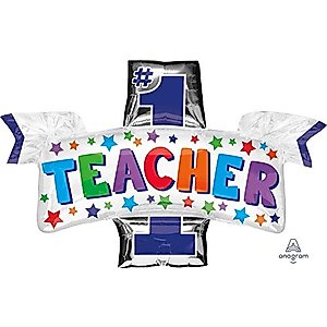 Anagram 38" 1 Teacher Foil Balloon, Multicolor
