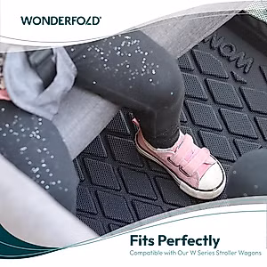 WONDERFOLD All Weather Mat (W4 Models) Stroller Wagon Accessory Made from TPE to Protect Wagon from Sand, Dirt, and Water - 33.5” Length x 20.5” Width x .75” Height Black
