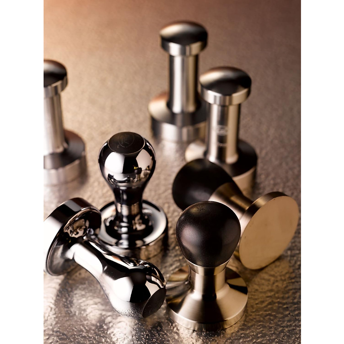 Rattleware Stainless Steel Round Tamper - Premium Ergonomic Grip, Perfect for Espresso Machines, Consistent Grounds Packing & Durable Design (Small - 58.3mm Dia)