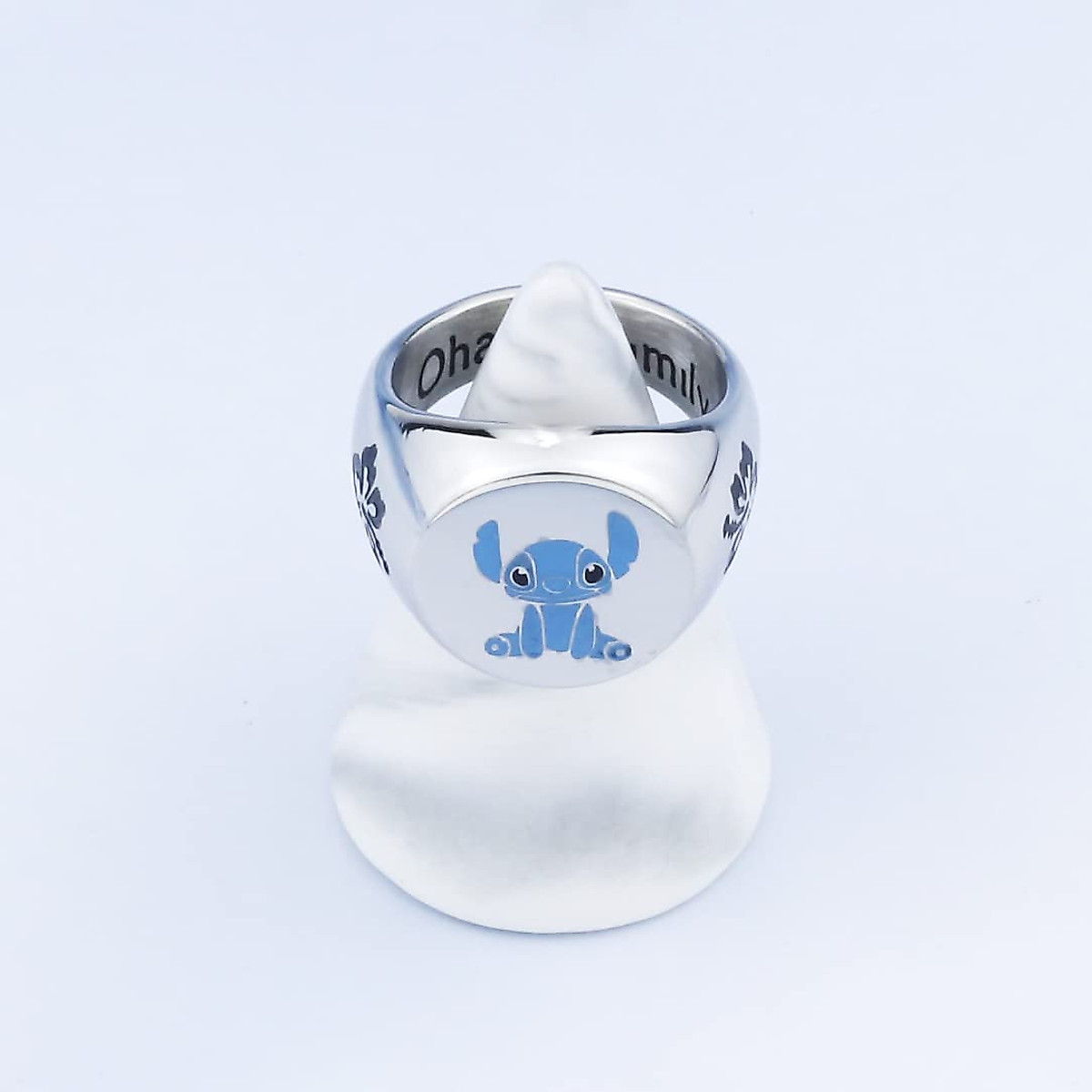 ZWYQWN Stitch Gifts Ohana Means Family Ring Stitch Lover Gift Birthday Gifts for Women Friends Stitch Fans Gifts (ohana family11)